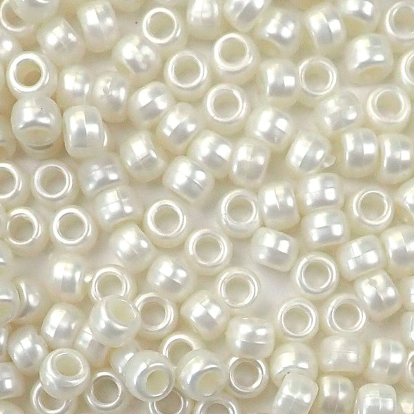 Bridal Pearl Pony Beads 6x9mm, Made in the USA, Craft Beads Bulk - Pony ...