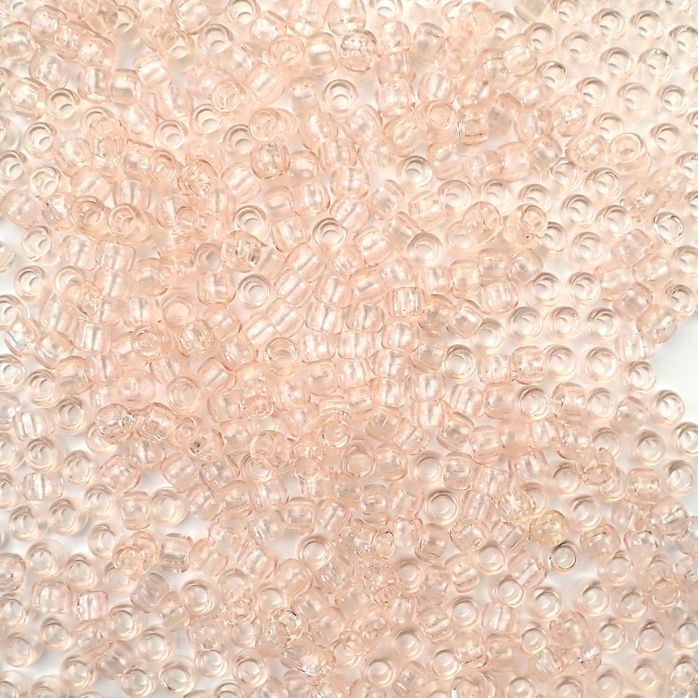 Champagne Transparent Plastic Craft Pony Beads 6x9mm Bulk - Pony Bead Store