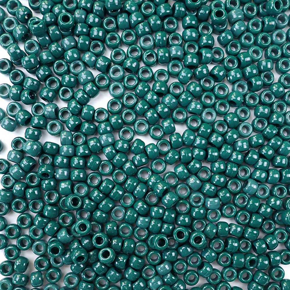 Forest Green Plastic Pony Beads, Jewelry, Crafts, Made in USA - Pony ...