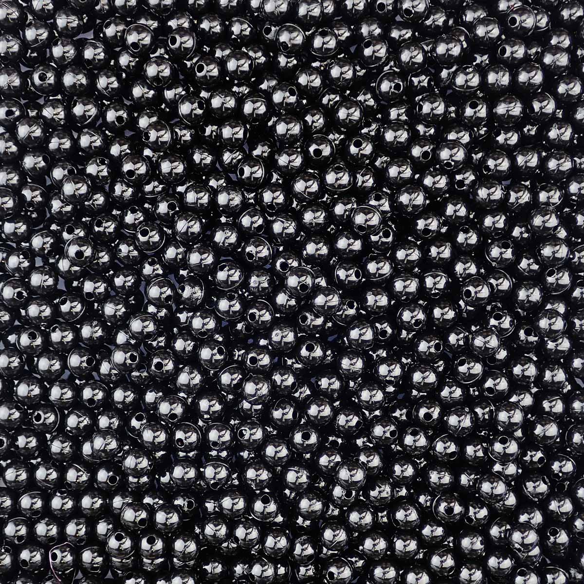6mm Round Plastic Craft Beads, Black, 500 beads - Pony Bead Store